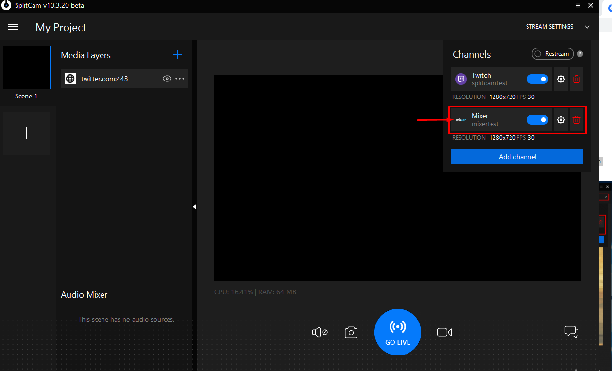 How to stream to Mixer