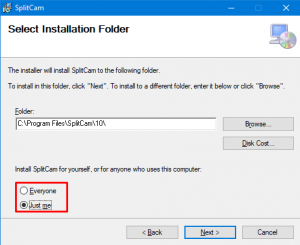 Install and configure SplitCam