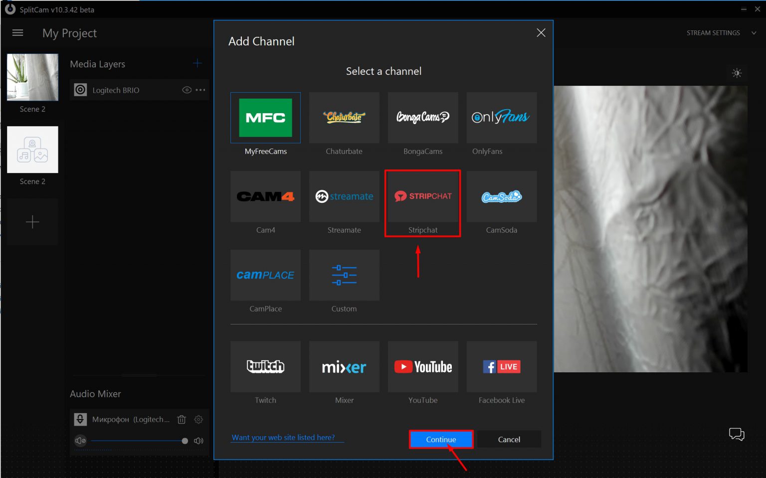 How to broadcast on StripChat