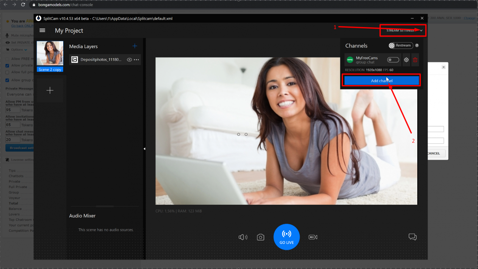 How to stream on Bongacams